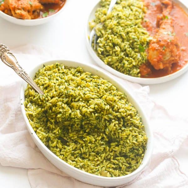Brown Spinach Rice (Check Rice) - Immaculate Bites