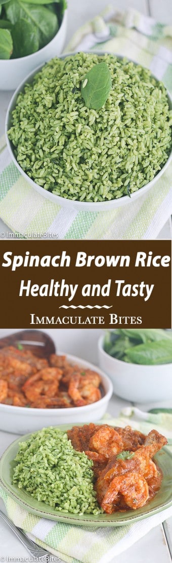 Brown Spinach Rice (Check Rice) - Immaculate Bites