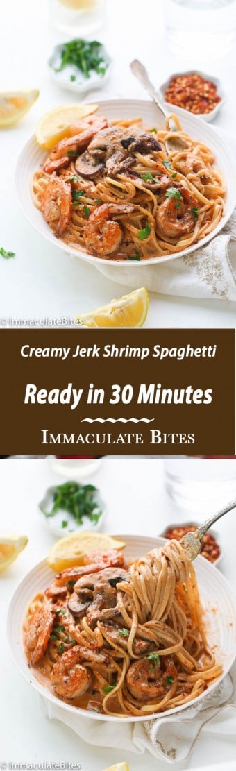 Creamy Jerk Shrimp Spaghetti Recipe | Africanbites.com