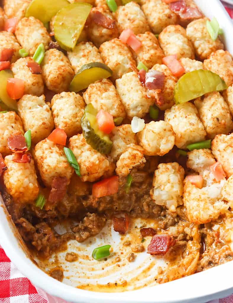 Cheeseburger Tater Tot Casserole - Immaculate Bites