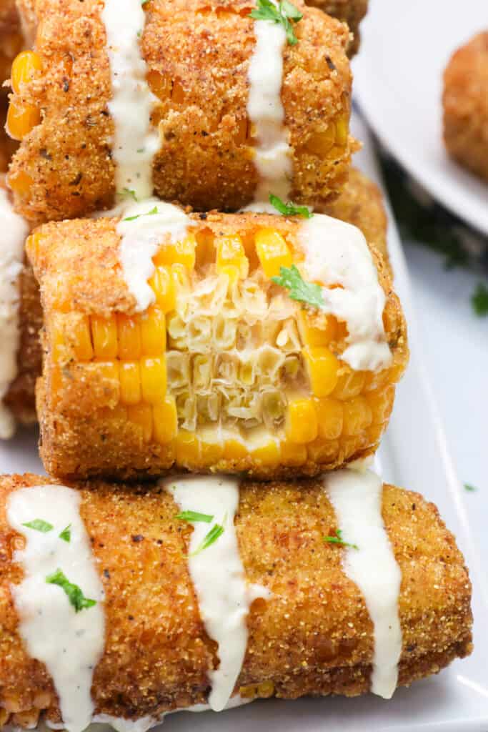 Cajun Fried Corn on the Cob - Immaculate Bites