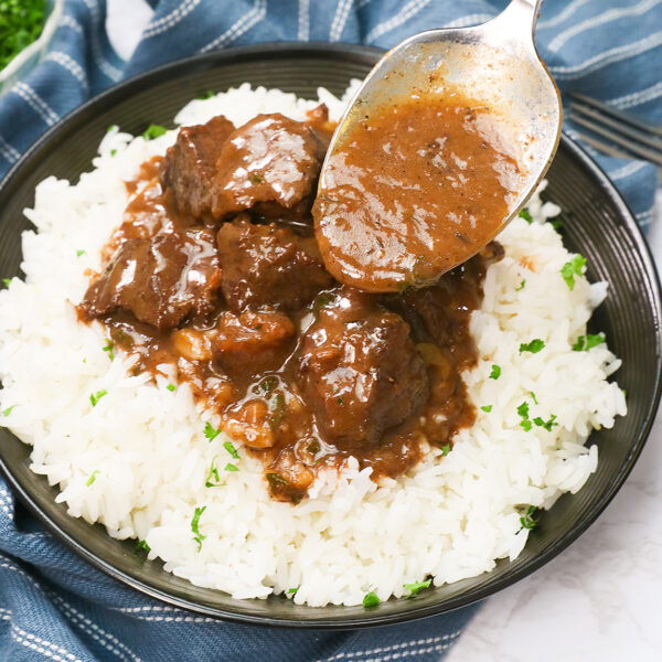 Beef Tips And Rice Recipe - Immaculate Bites