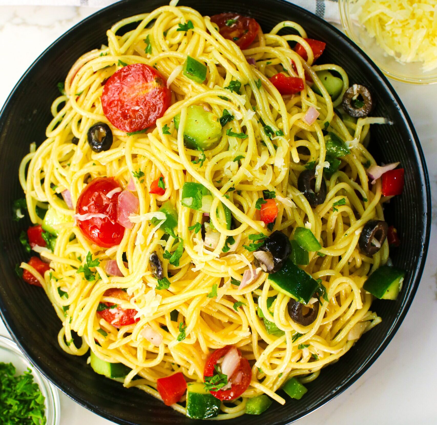 California Spaghetti Salad - Immaculate Bites